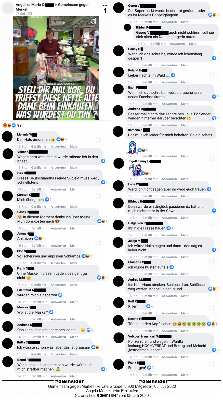 Mordfantasien Nur ein Bild von Merkel & Rechte rasten widerlich aus ...