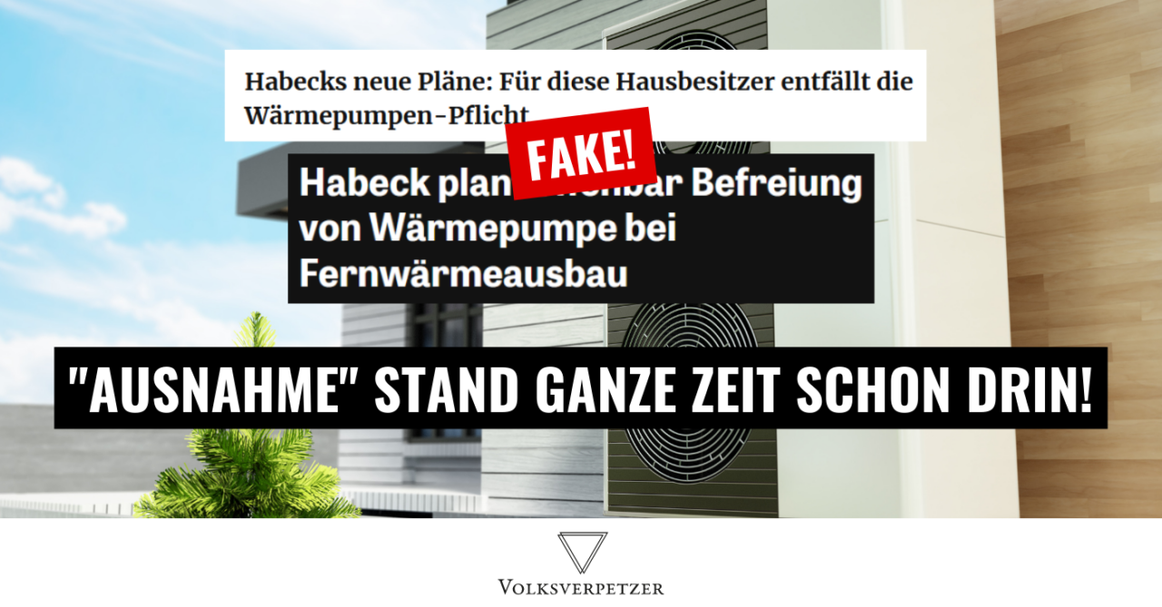 Heizungsgesetz: Nein, Medien, "Ausnahme" stand die ganze Zeit schon drin! - Volksverpetzer